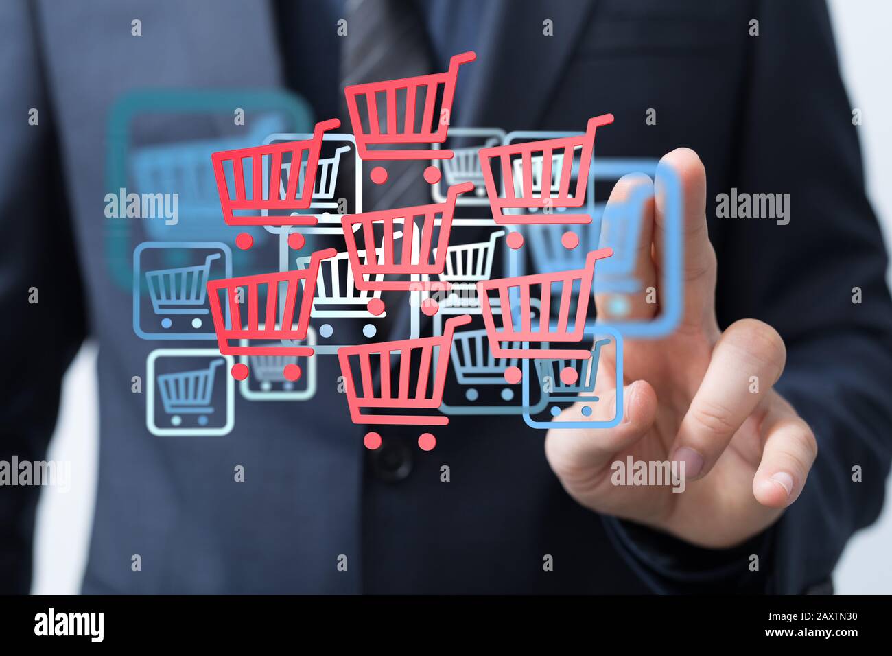 Red hand carts hi-res stock photography and images - Alamy