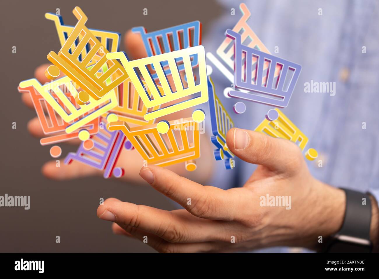 Red hand carts hi-res stock photography and images - Alamy