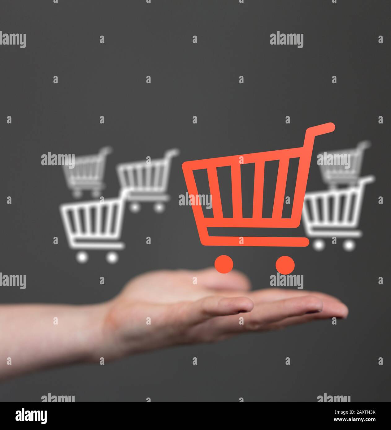 Red hand carts hi-res stock photography and images - Alamy