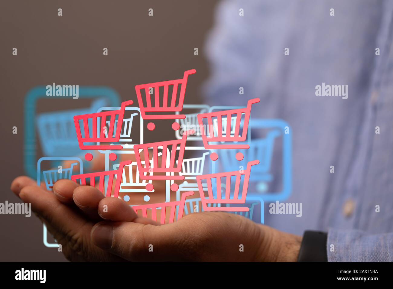 Red hand carts hi-res stock photography and images - Alamy