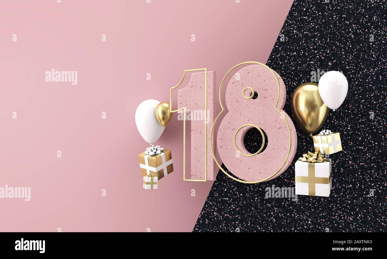 18th Birthday Background Pink