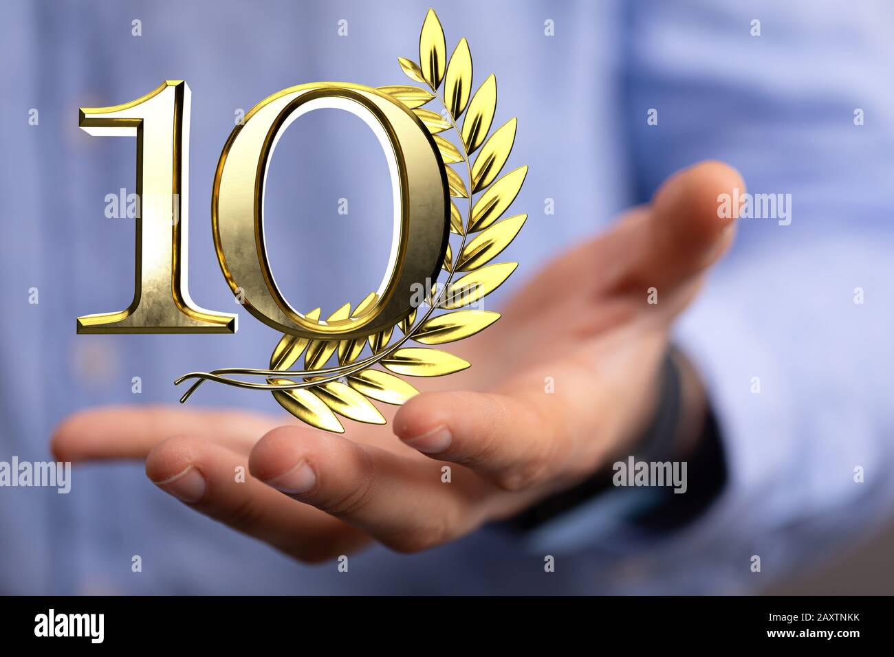 3d golden number 10 isolated hi-res stock photography and images - Alamy