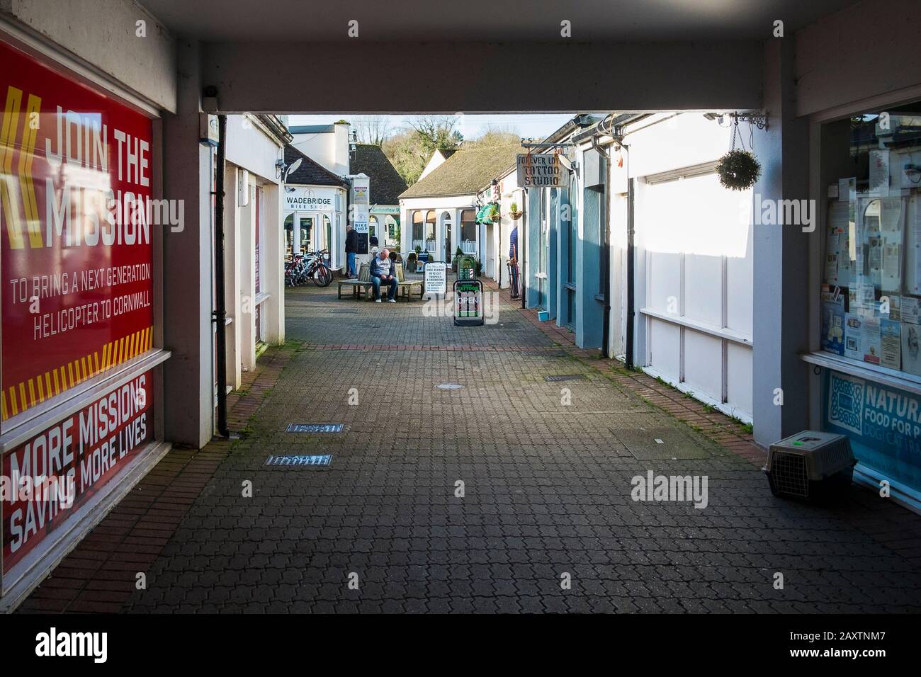 The Polmorla Shopping Arcade in Wadebridge Town Centre in Cornwall ...