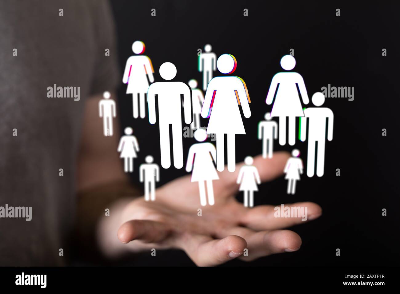 Illustration of a connected network of people Stock Photo - Alamy