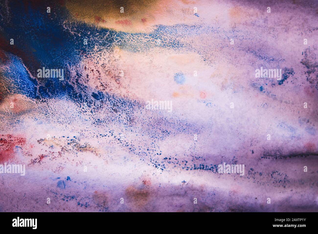 abstract ink spots of different colors on a white wet paper Stock Photo ...