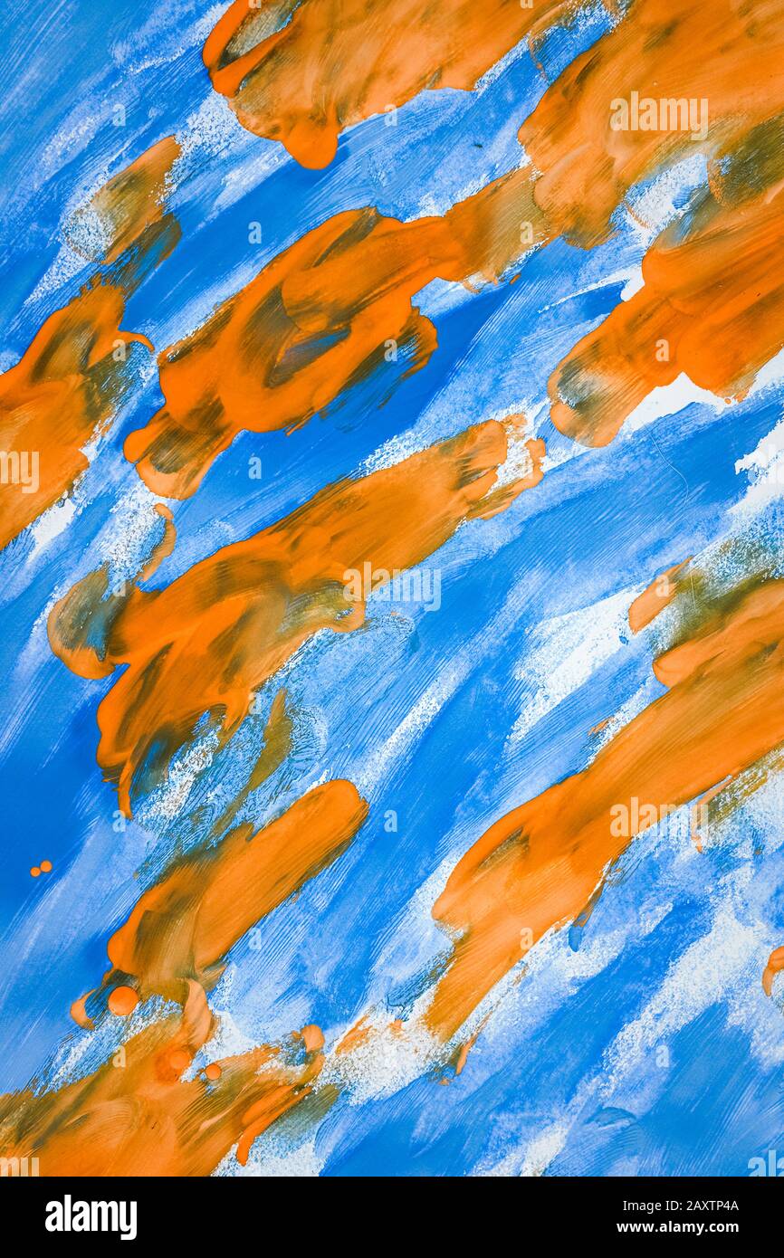 Abstract background blue and orange color on paper Stock Photo - Alamy