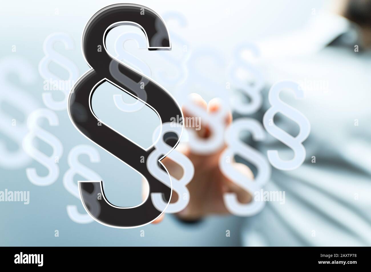 Illustration of several paragraph signs over someone's hand Stock Photo ...