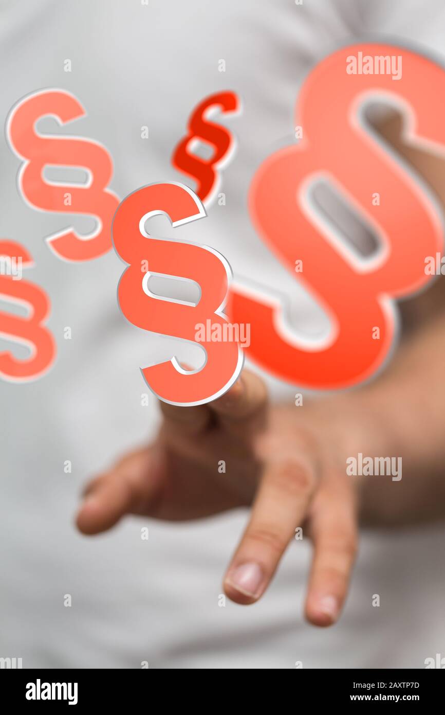 Illustration of several paragraph signs over someone's hand Stock Photo ...