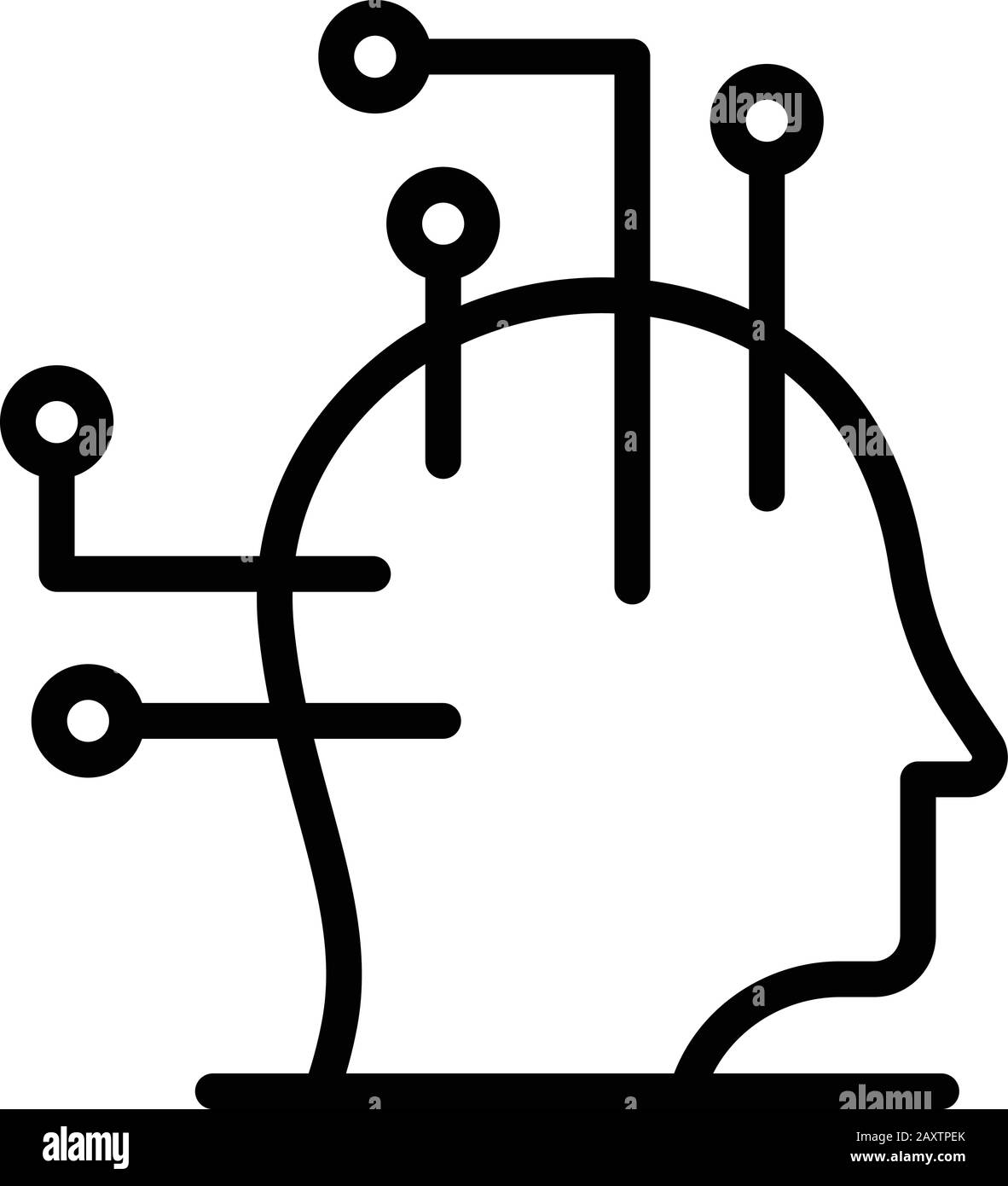 Ai brain icon, outline style Stock Vector Image & Art - Alamy