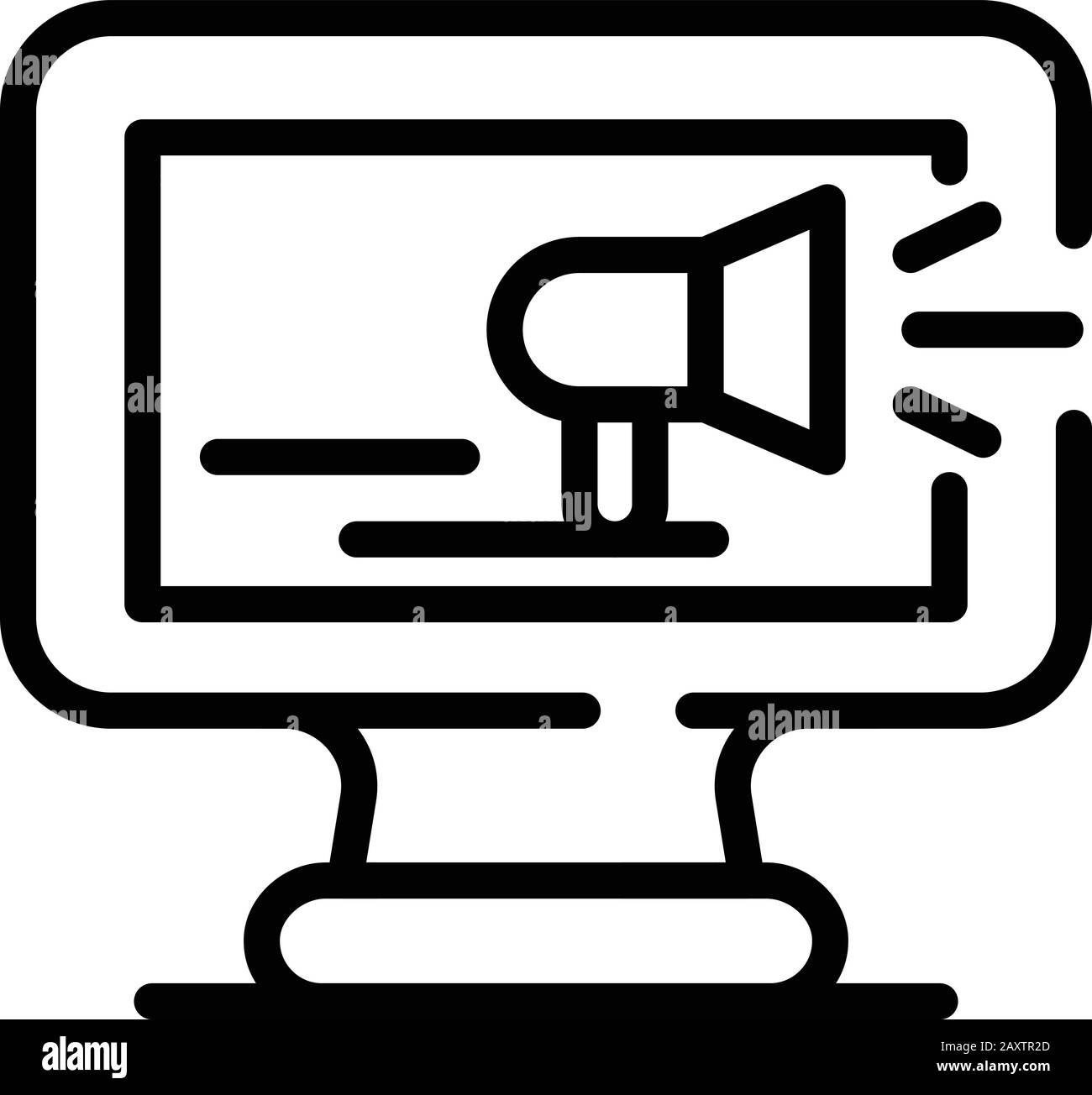 Monitor megaphone icon, outline style Stock Vector Image & Art - Alamy