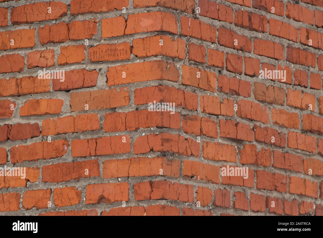 Brick wall texture. View of the brickwork from the corner of the ...