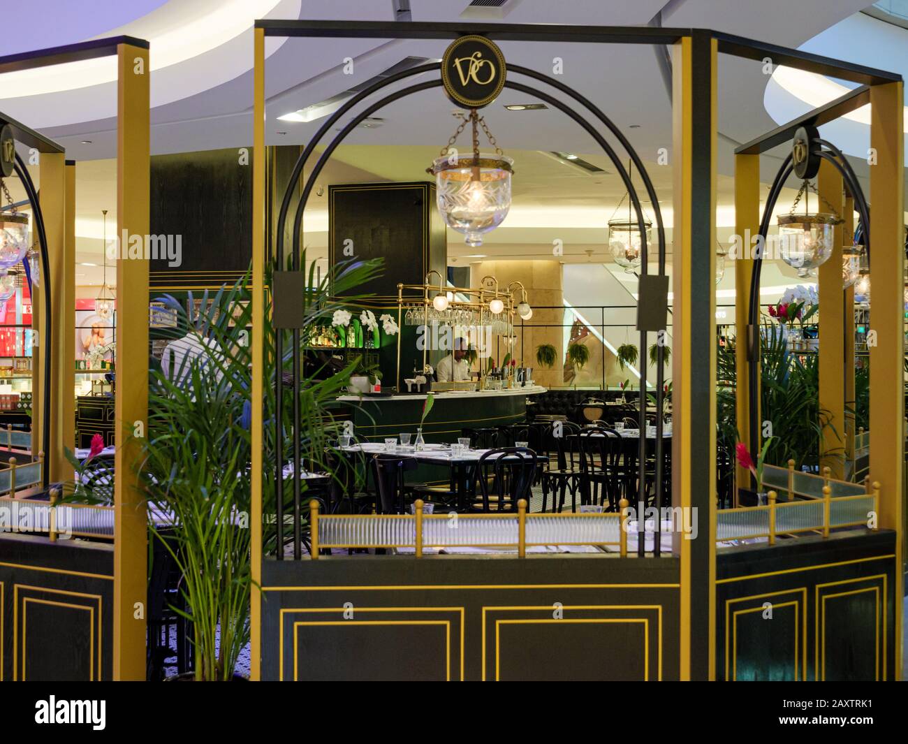 ION ORCHARD, SINGAPORE – 8 FEB 2020 - A waiter in the empty Violet Oon ...