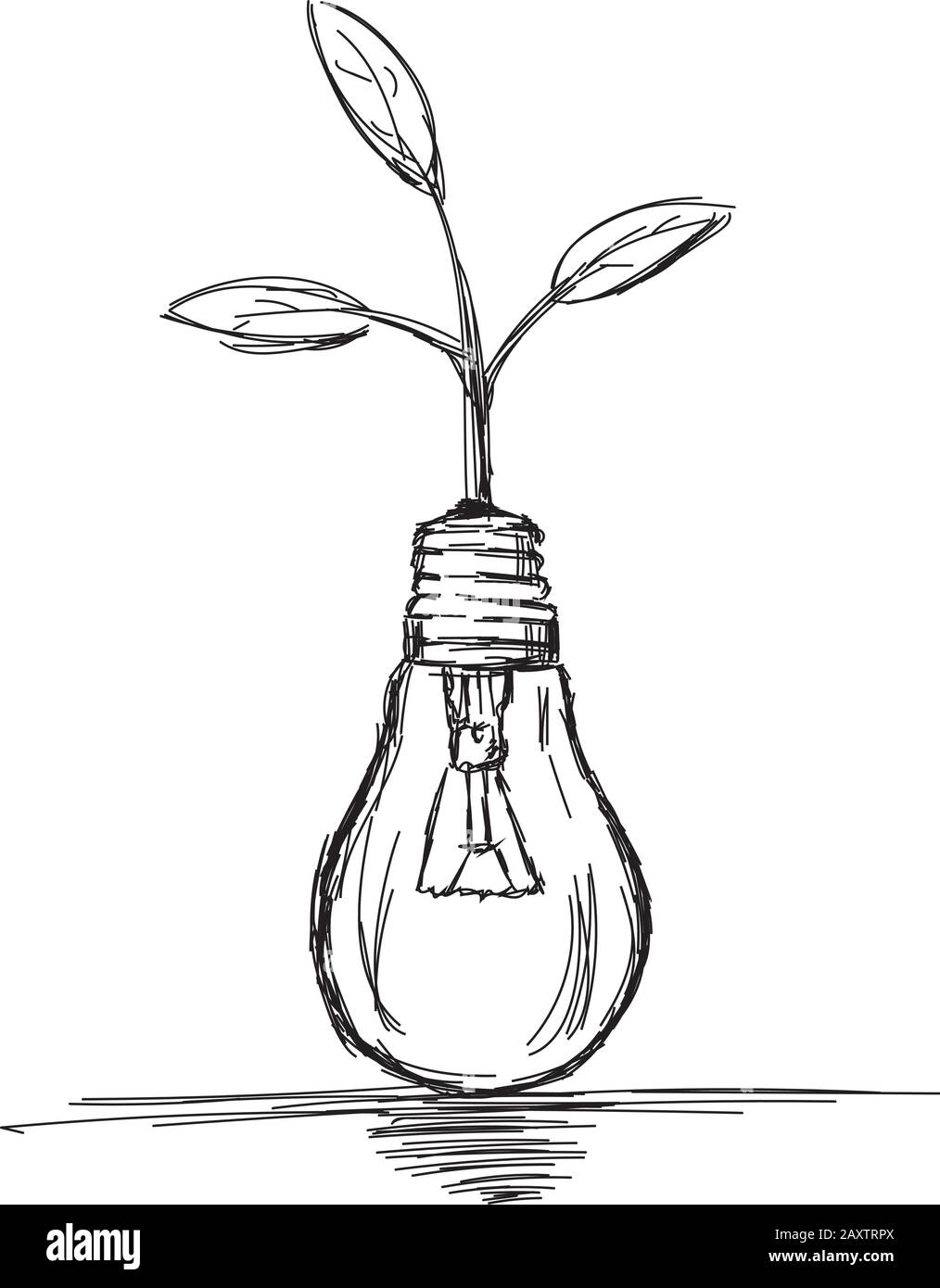 Light Bulb with A Plant Growing - Vector Illustration Stock Vector ...
