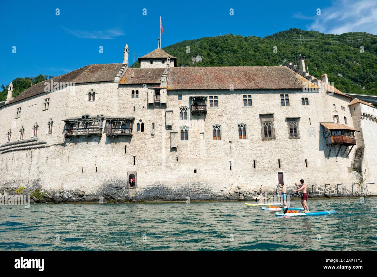 Switzerland Vaud, Waadt, Montreux, Veytaux, Château de Chillon, Schloss ...