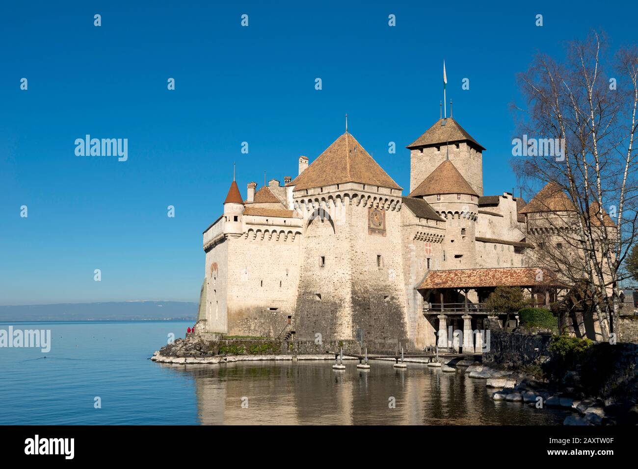 Switzerland Vaud, Waadt, Montreux, Veytaux, Château de Chillon, Schloss ...