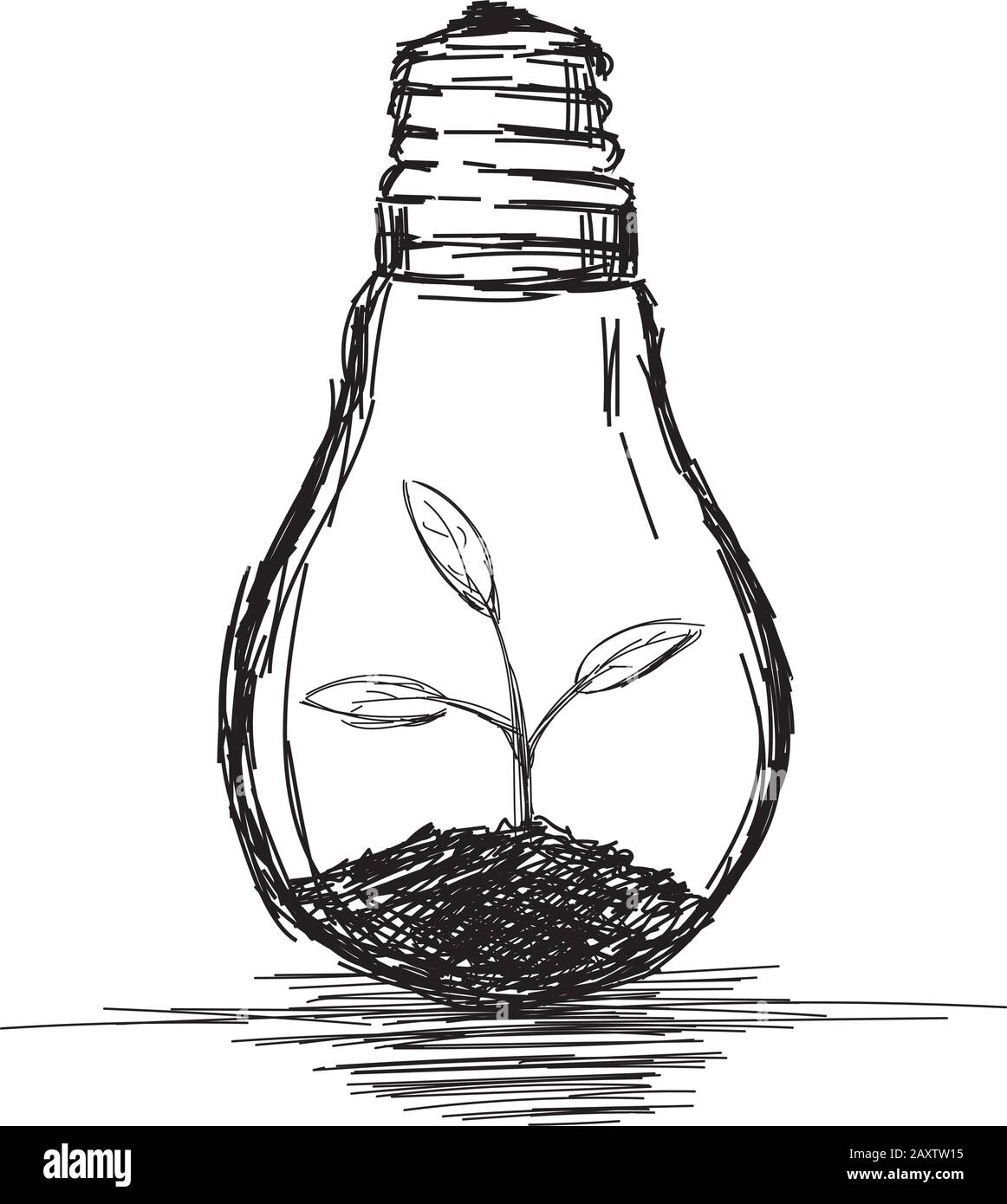 Light bulb plant growing green Stock Vector Images - Alamy