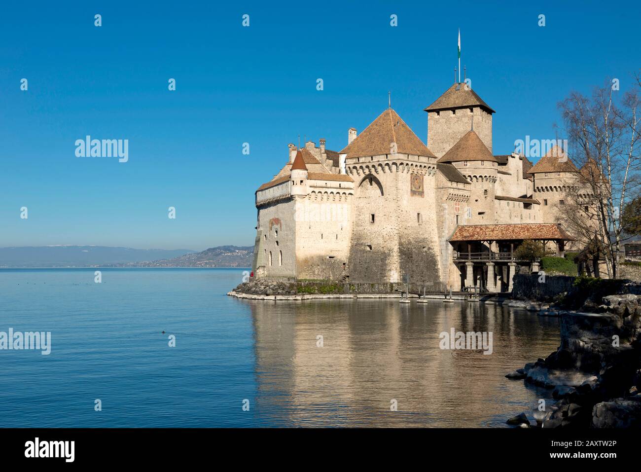 Switzerland Vaud, Waadt, Montreux, Veytaux, Château de Chillon, Schloss ...