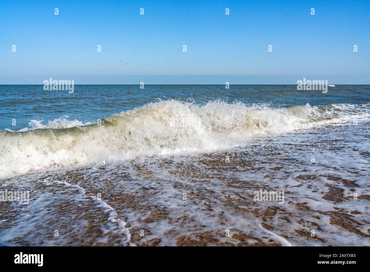 Big wave splash on the ocean shore Stock Photo - Alamy