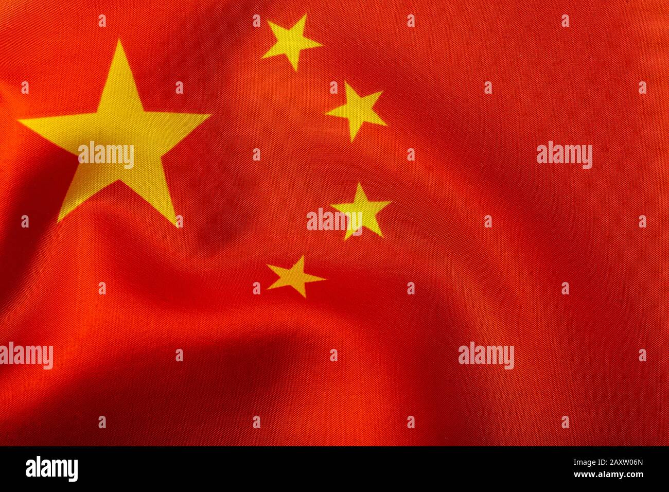 Chinese flag. Flag of the People's Republic of China with yellow stars ...