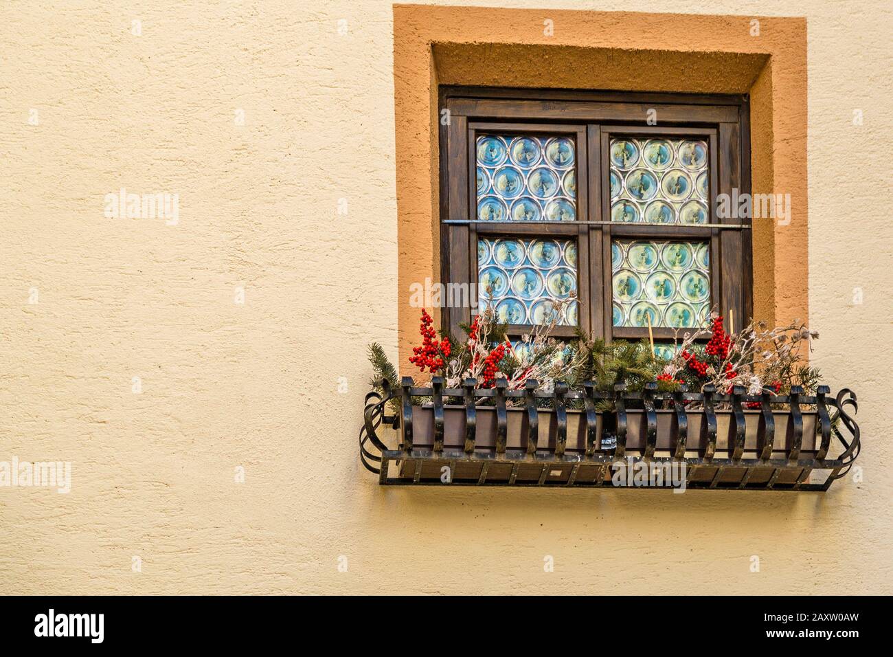 window of old Alpin house in Italy Stock Photo - Alamy