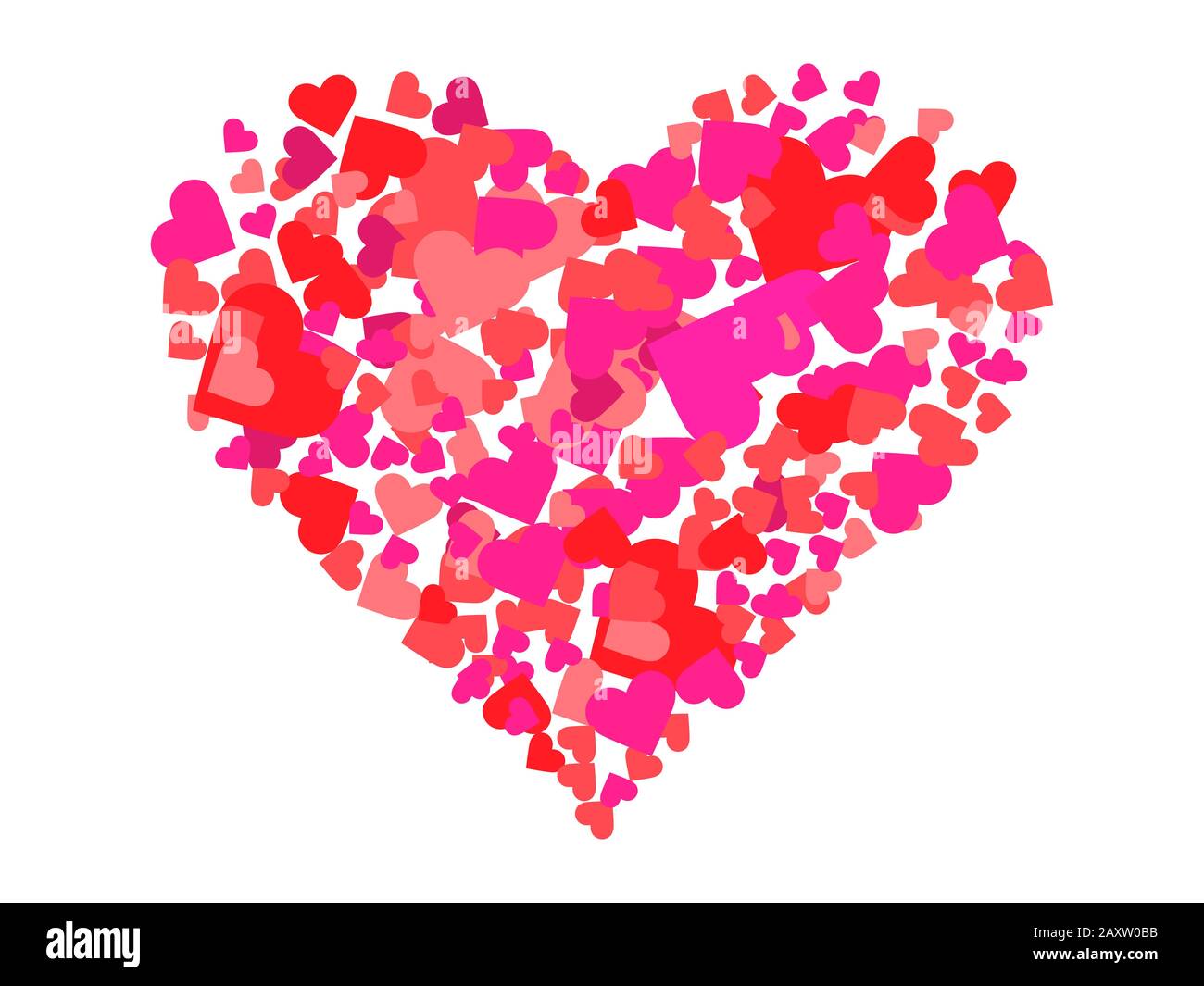 Heart made of hearts. Happy Valentine's day, 14th of February ...