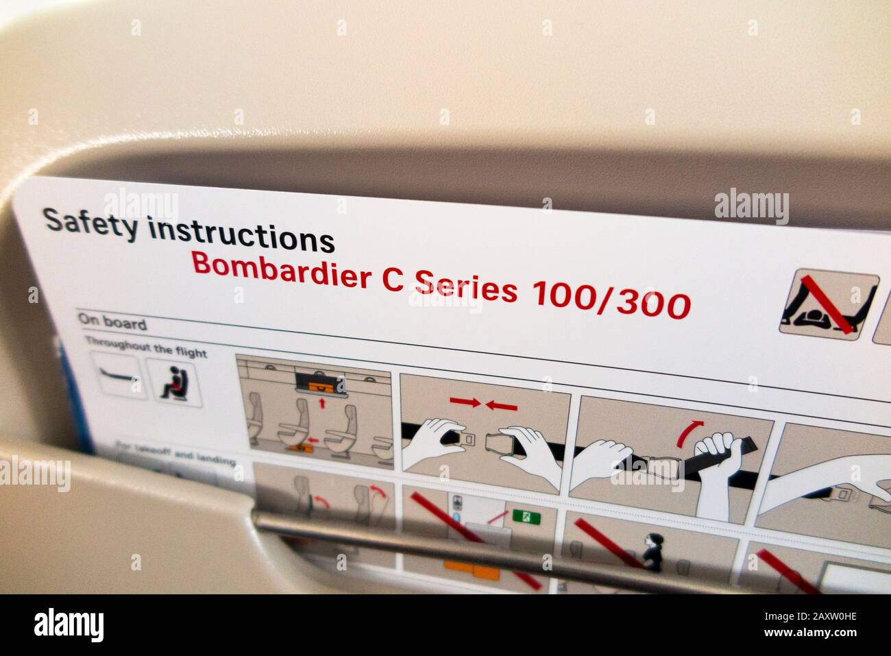 Safety & emergency information instruction / guide card during a flight ...