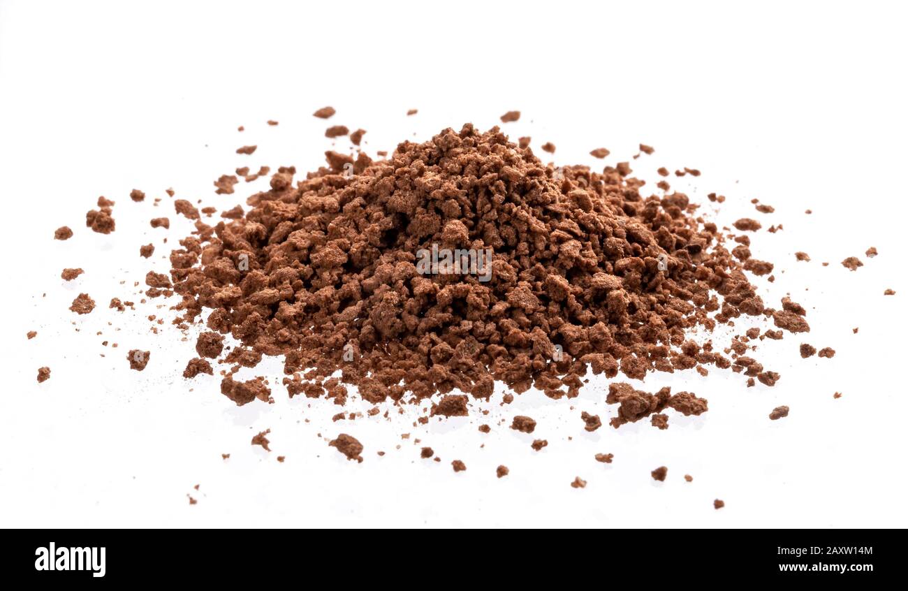 Pile of cocoa powder isolated on white background with clipping path ...