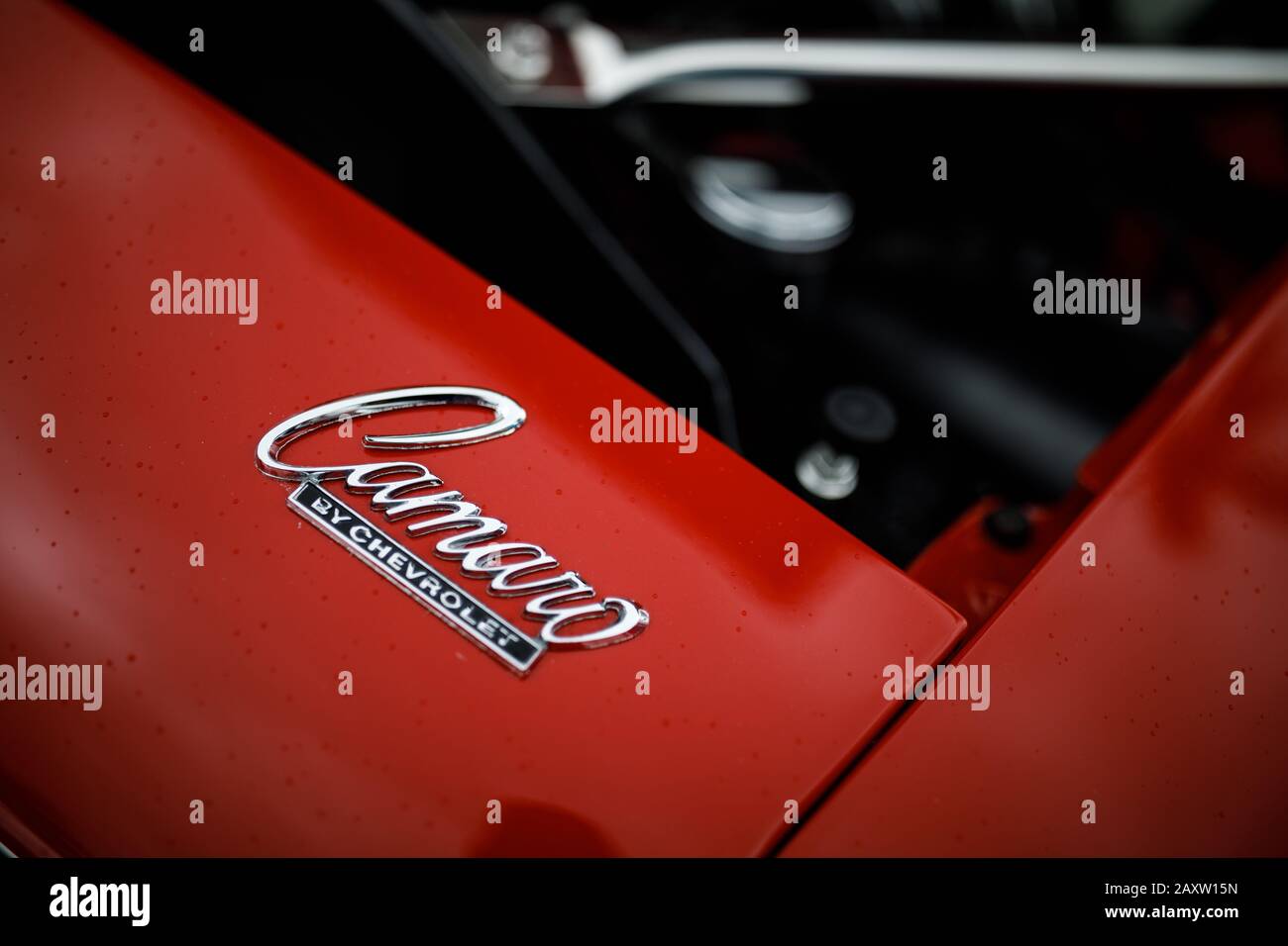 Classic Chevrolet Camaro sign at the Naples car show, Florida Stock ...