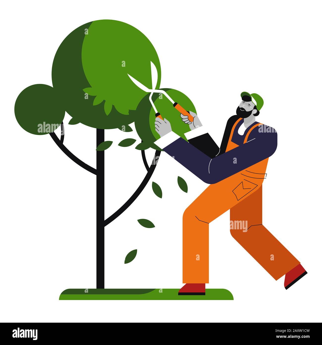 Man cutting tree Cut Out Stock Images & Pictures - Alamy