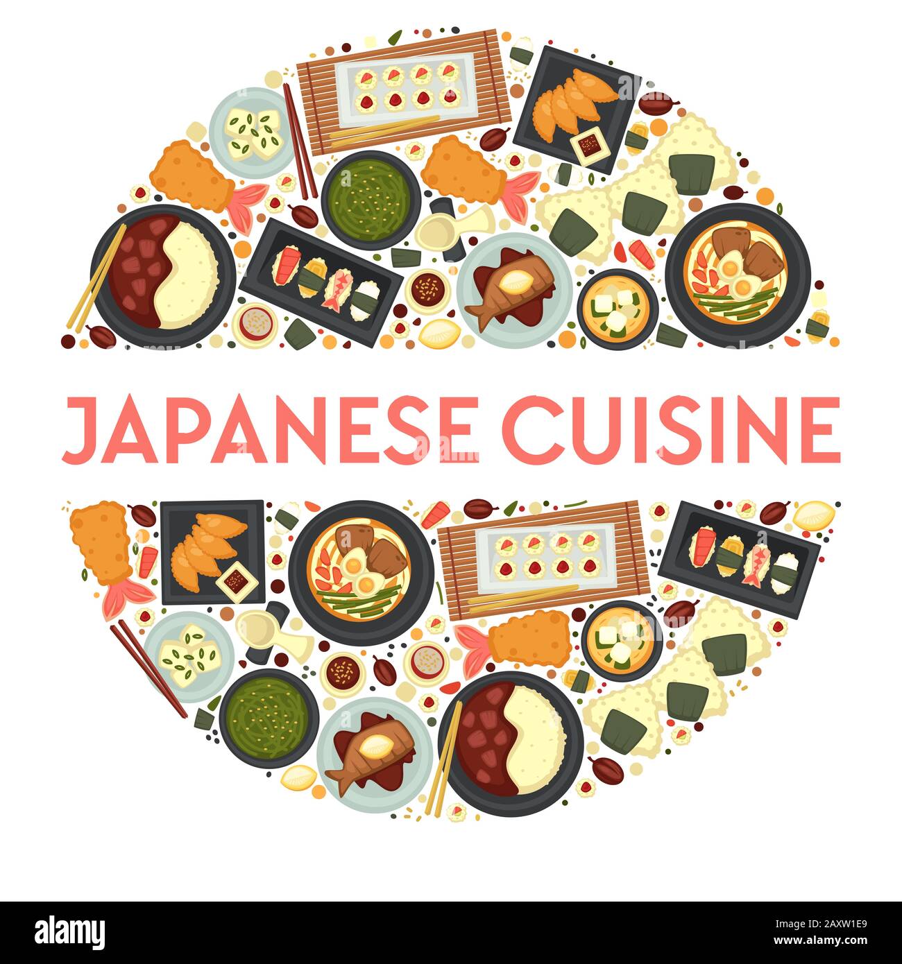 Set sashimi in japanese restaurant Stock Vector Images - Alamy