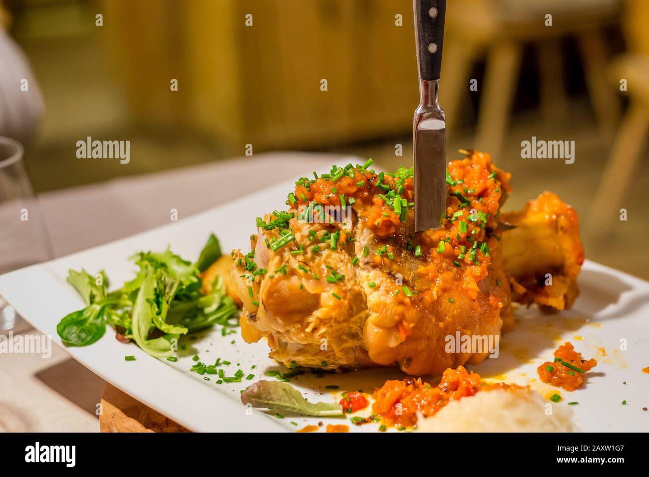 tasty pork shank according to Tyrolean cuisine Stock Photo - Alamy