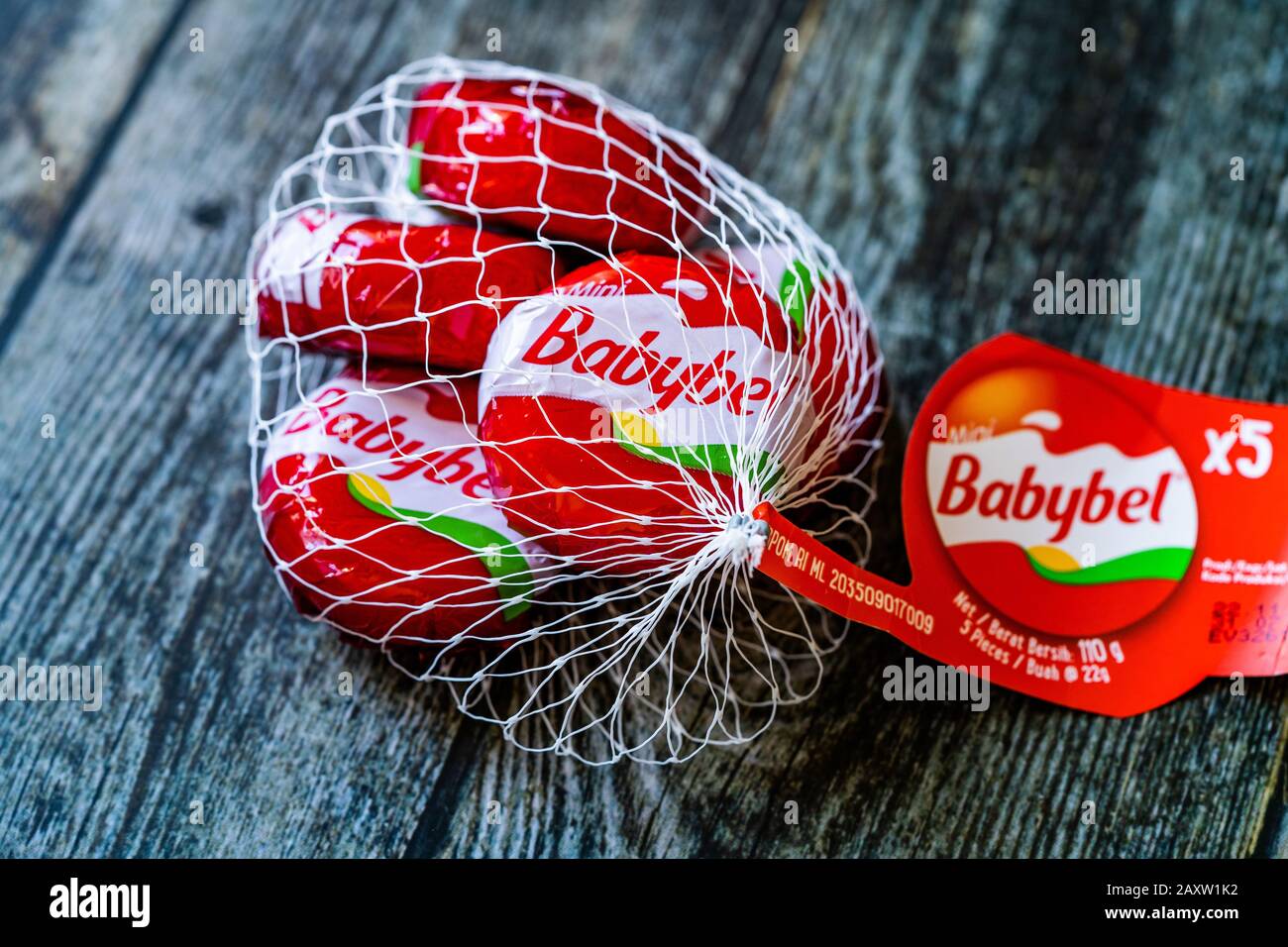 Istanbul, Turkey - February 23, 2018: Mini Babybel Cheese in Red Wax on ...