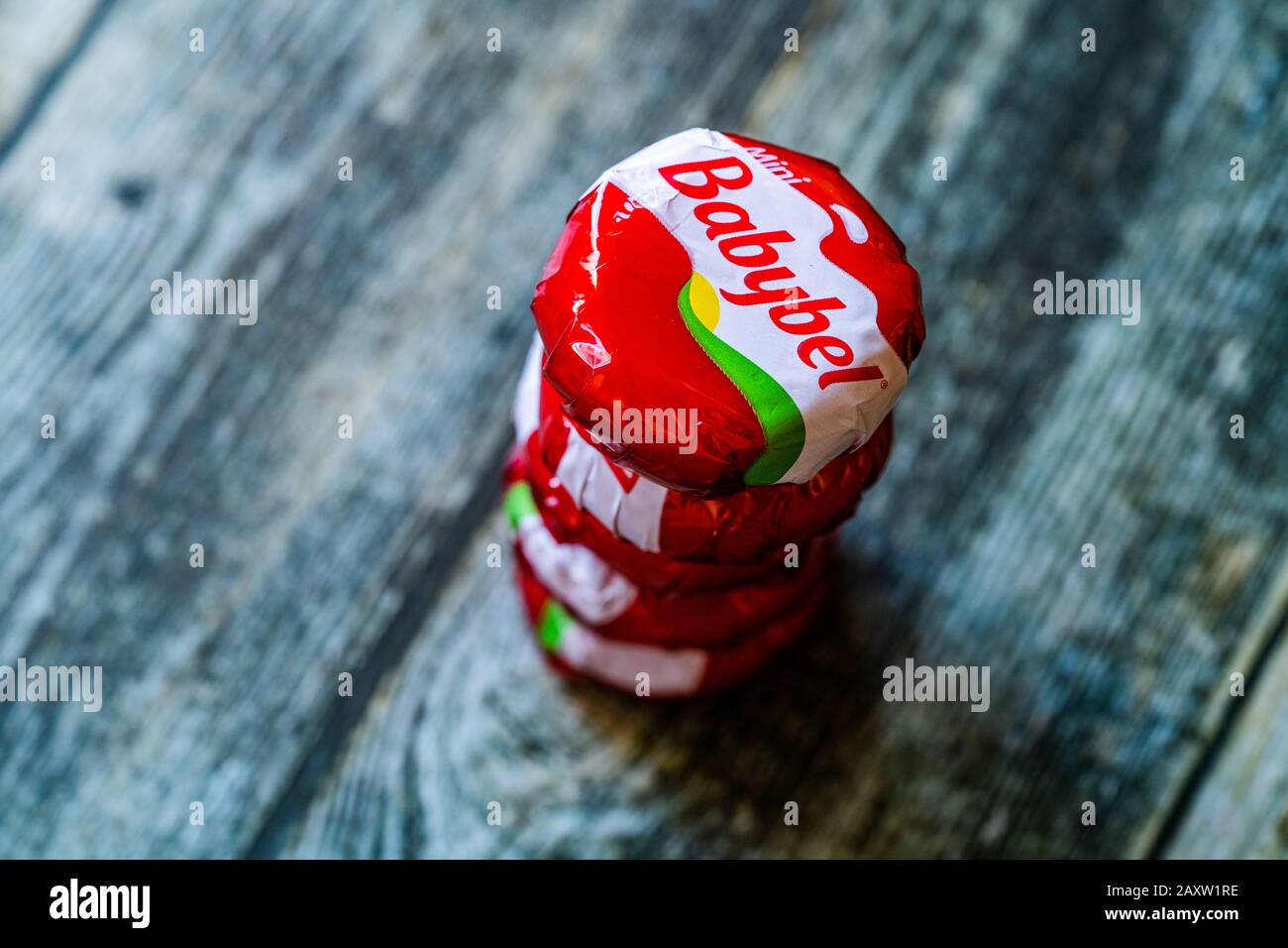 Istanbul, Turkey - February 23, 2018: Mini Babybel Cheese in Red Wax on ...