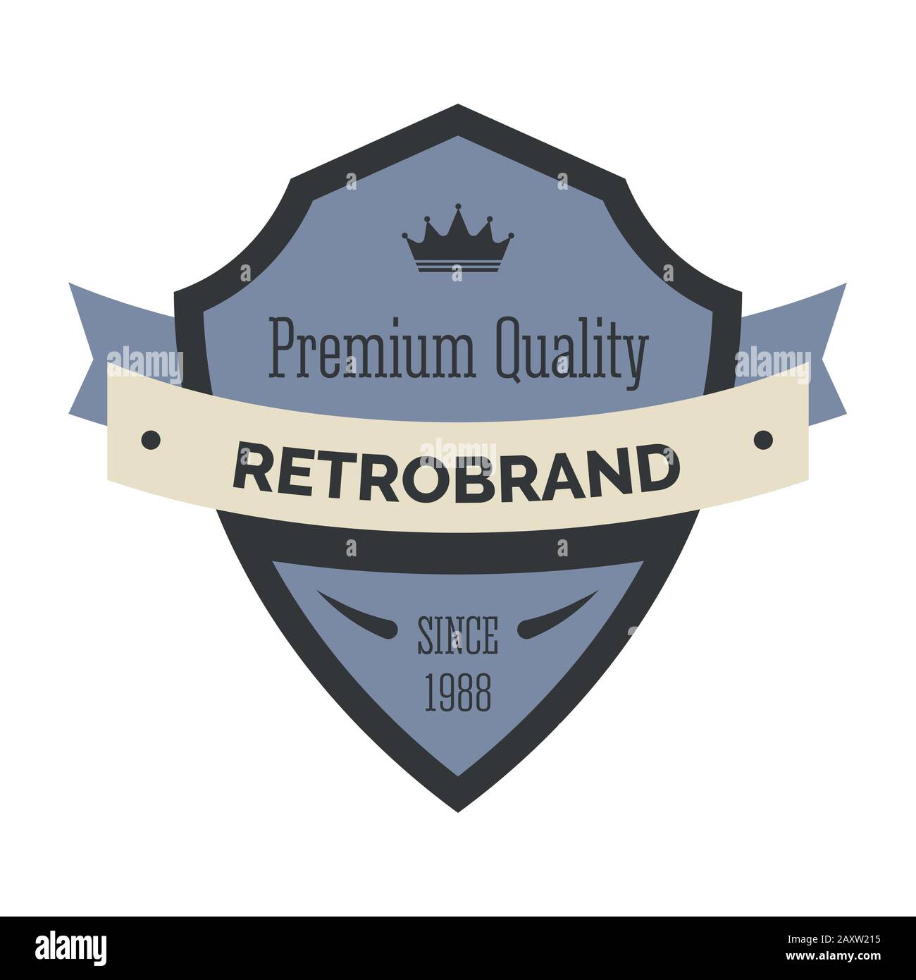 Retro brand company logo template with shield crest frame Stock Vector ...