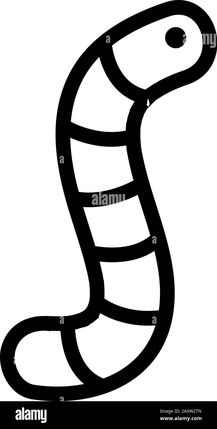 Worm Icon Vector Isolated Contour Symbol Illustration Stock Vector