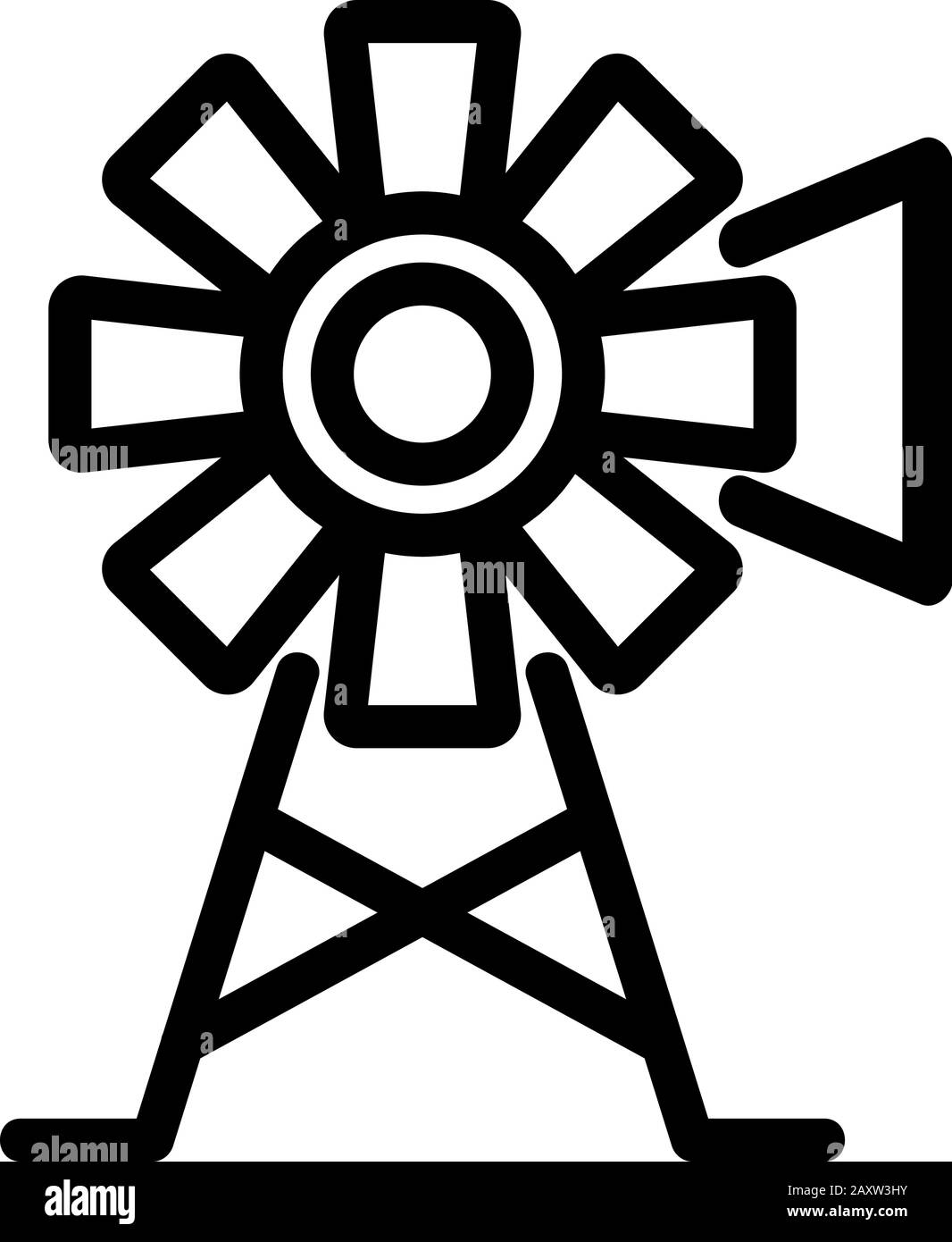 windmill icon vector. Isolated contour symbol illustration Stock Vector ...