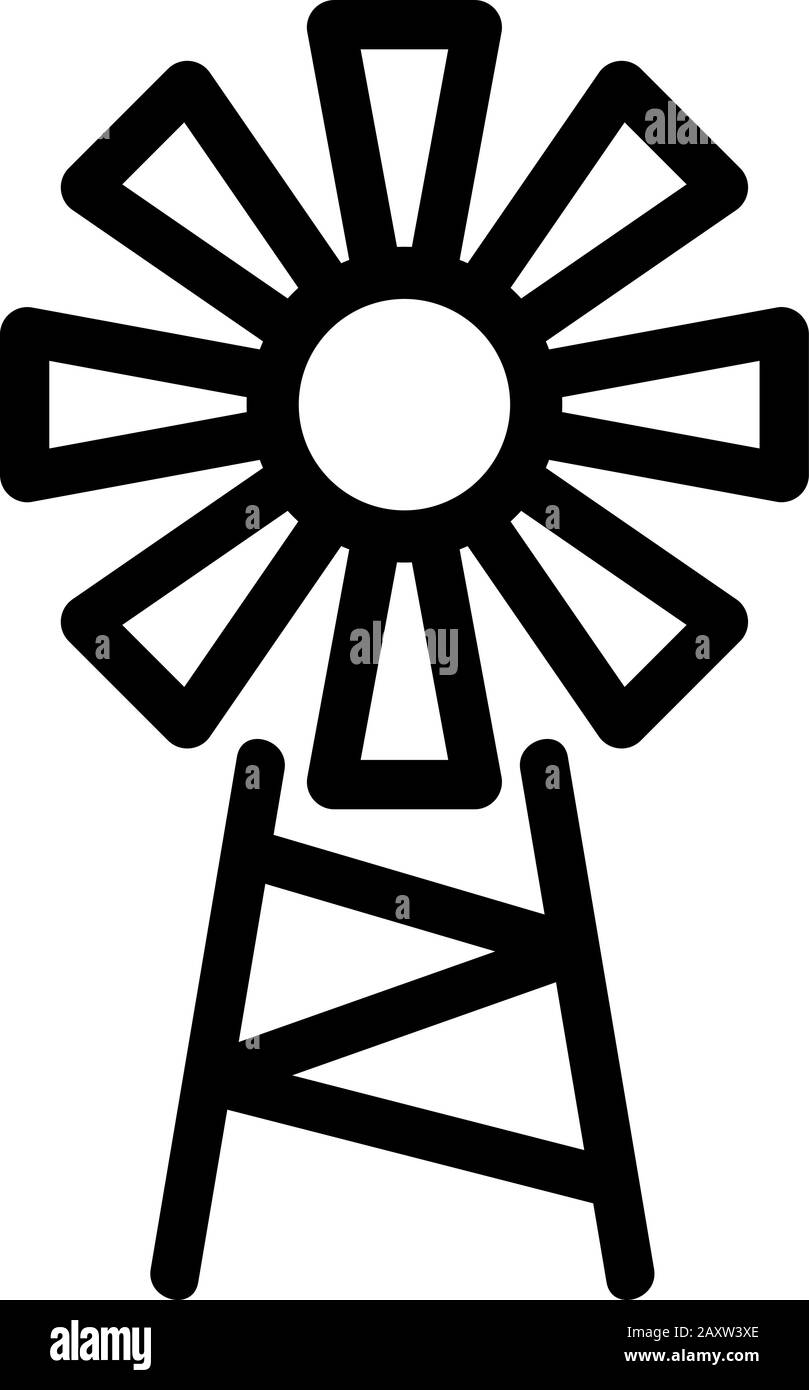 windmill icon vector. Isolated contour symbol illustration Stock Vector ...