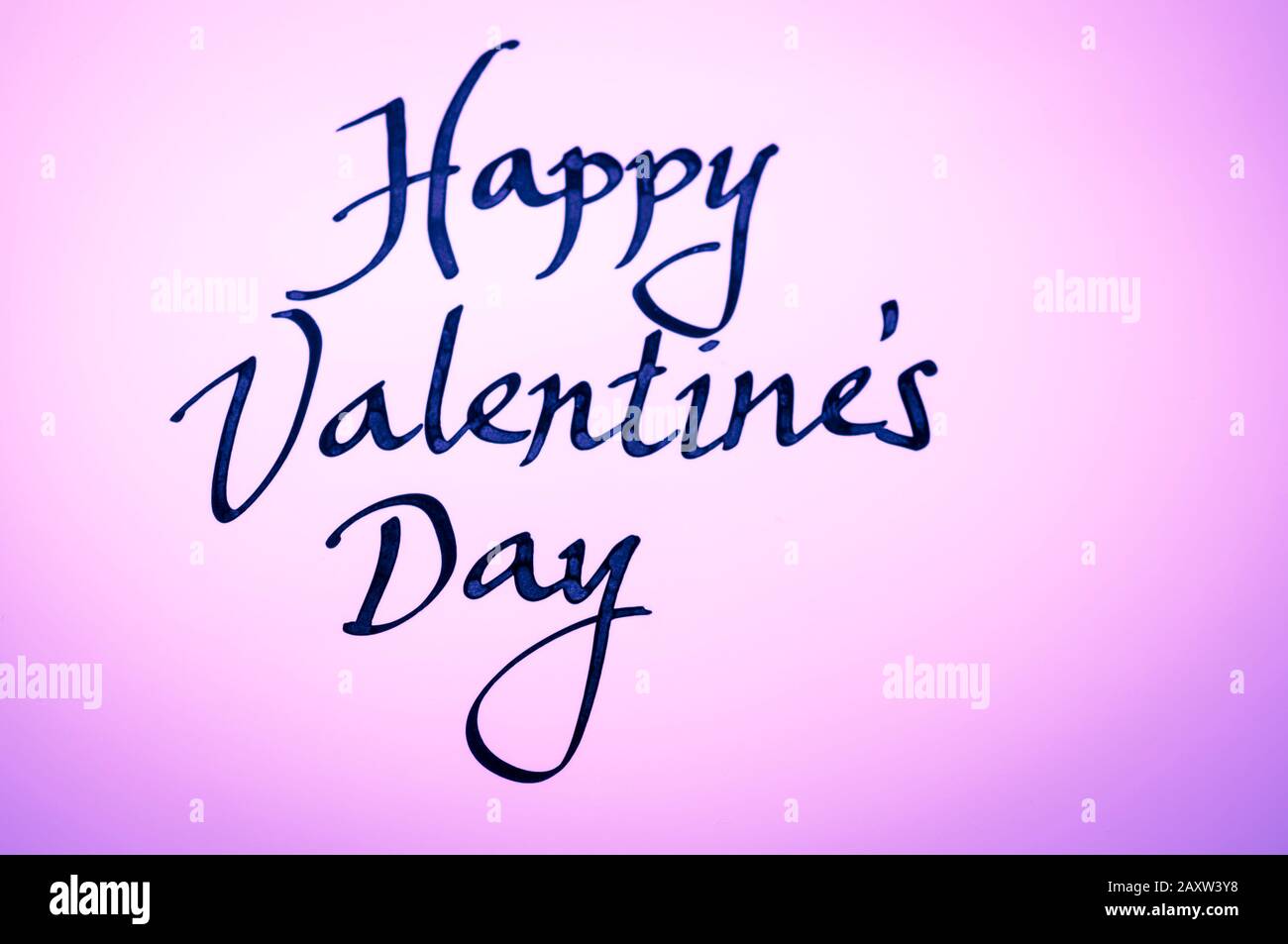 Handwritten Happy Valentine's Day message in simple calligraphic script ...