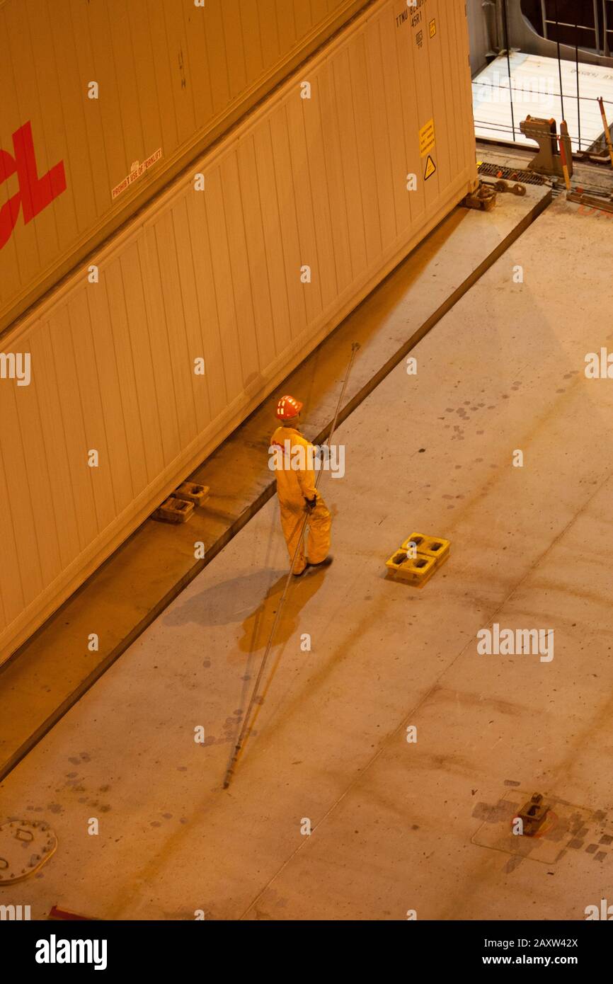 Maritime Container ship unloading loading Liverpool dock Stock Photo ...