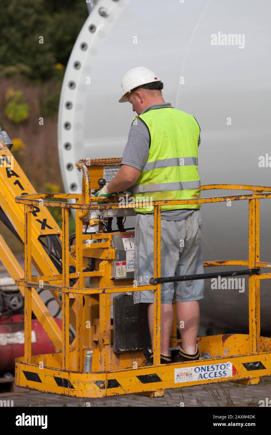 engineering inspection of wind turbine tower Stock Photo - Alamy