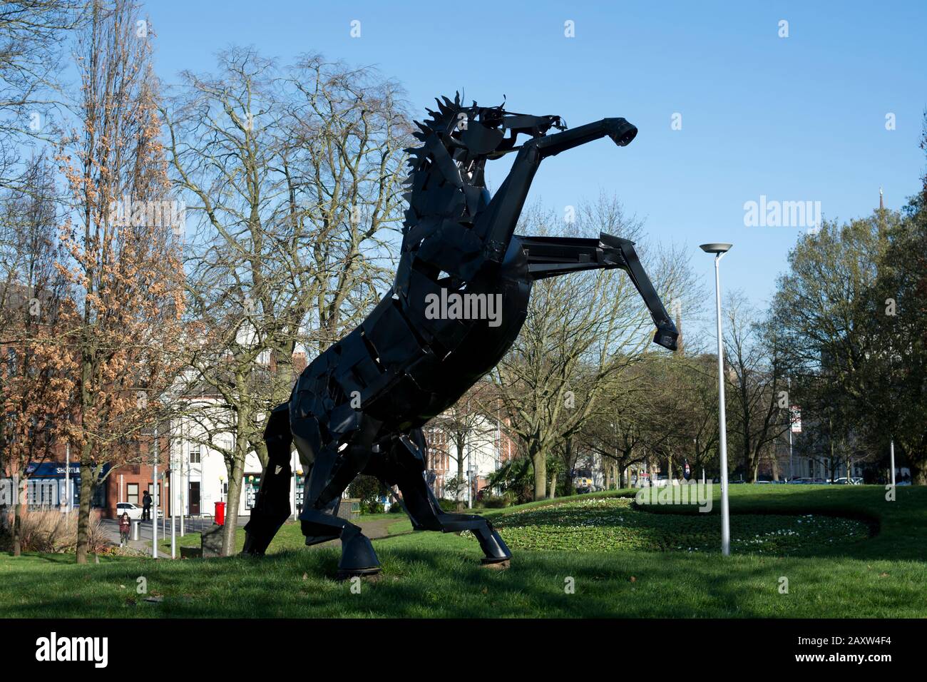 Prancing horse sculpture, Greyfriars Green, Coventry, West Midlands ...