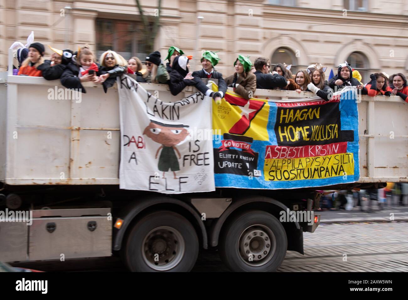 Penkkarit in Helsinki, Finland. Traditional festival among Finnish ...