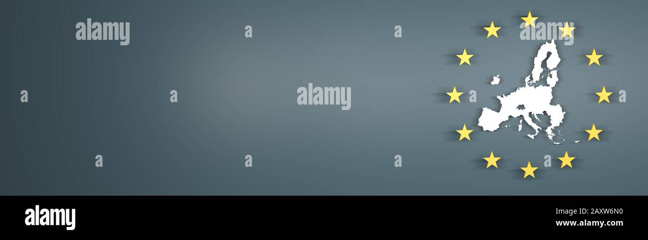 Banner from the European Union 2020 without England Stock Photo - Alamy