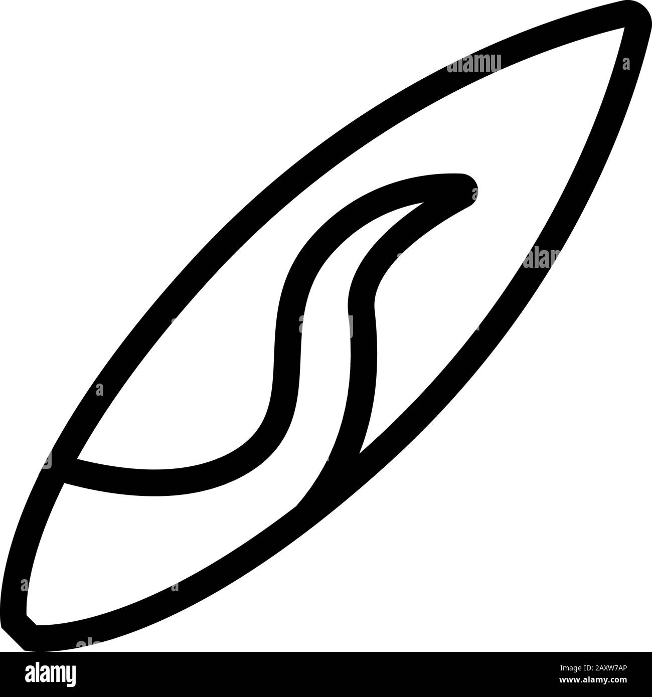 surfboard beach icon vector. Isolated contour symbol illustration Stock ...