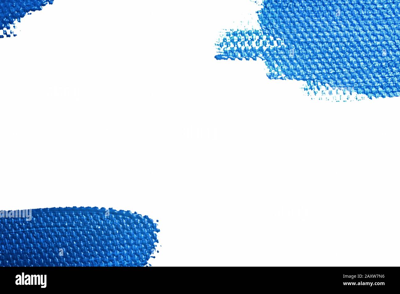 Elongated brushstroke, puddle of blue acrylic paint. Isolated. Color of ...