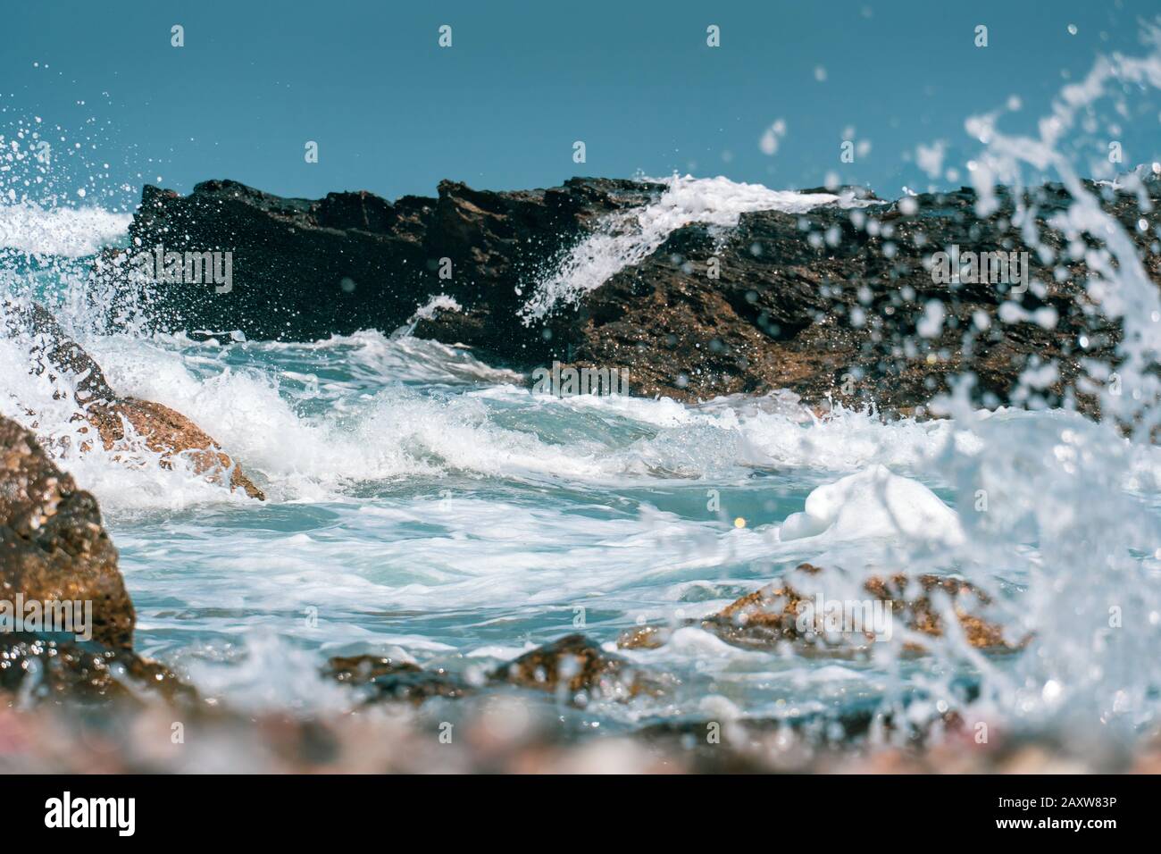 Crashing wave on greek hi-res stock photography and images - Alamy
