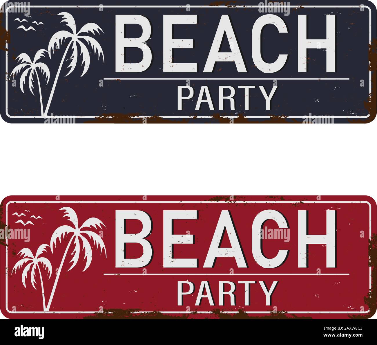 Beach party metal sign and invitation template Stock Vector Image & Art ...