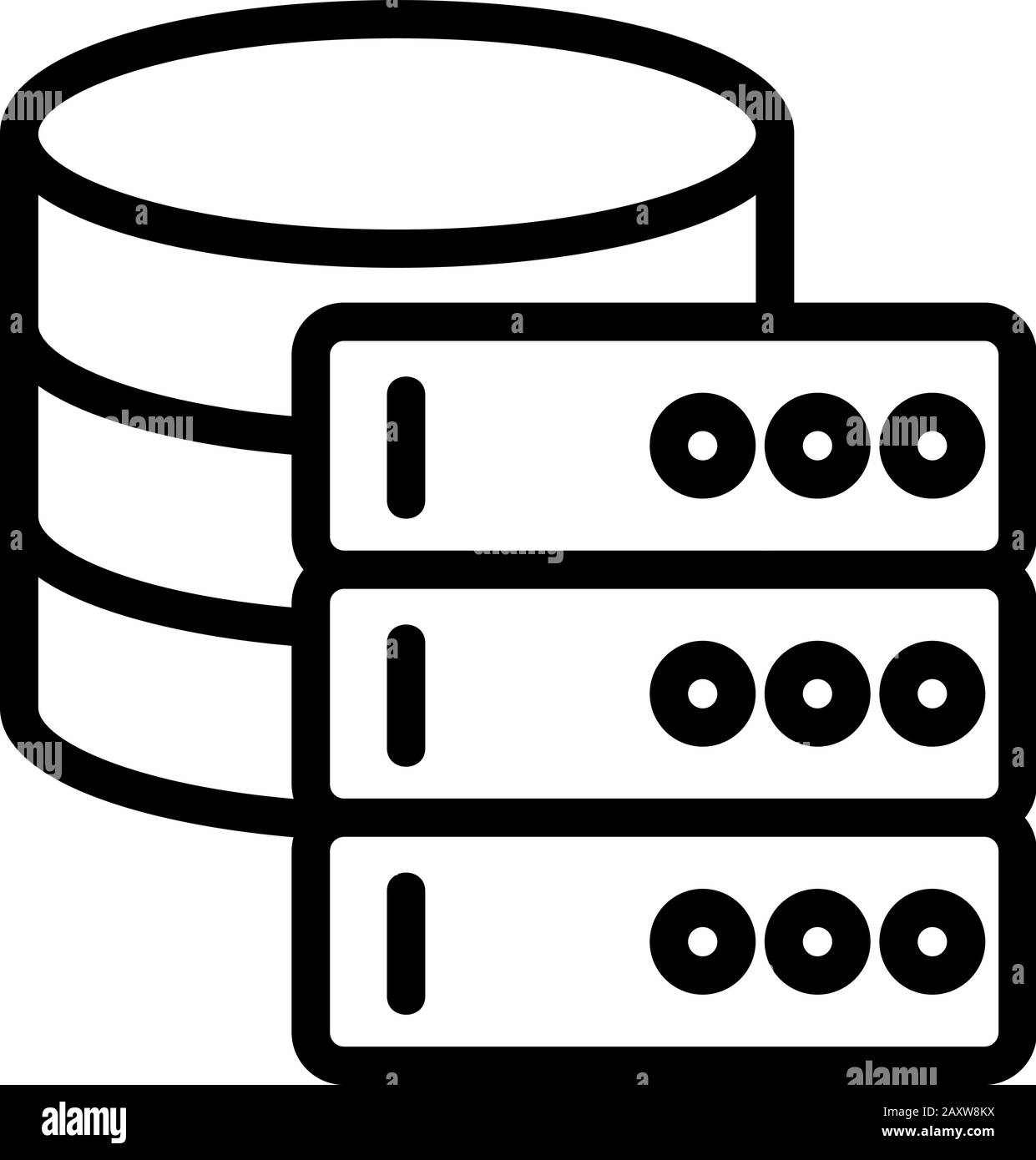 the database is an icon vector. Isolated contour symbol illustration ...