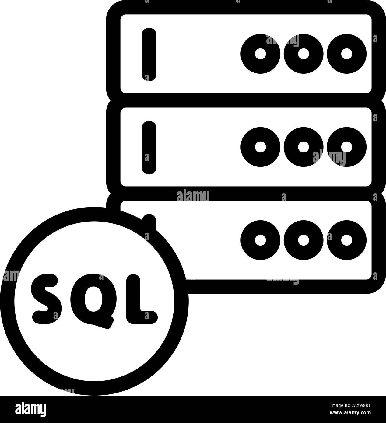 the database is an icon vector. Isolated contour symbol illustration ...