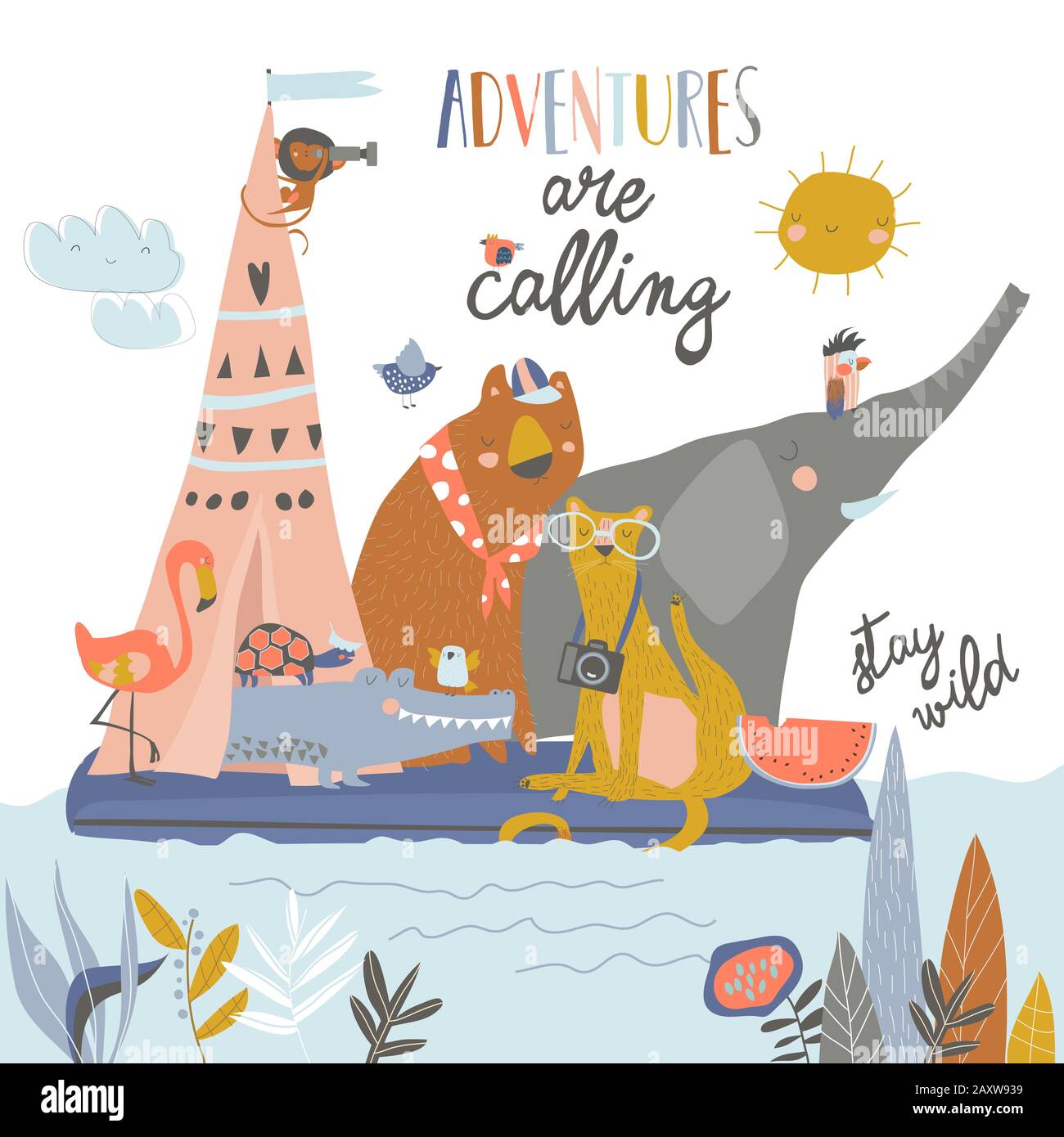 Raft lake Stock Vector Images - Alamy